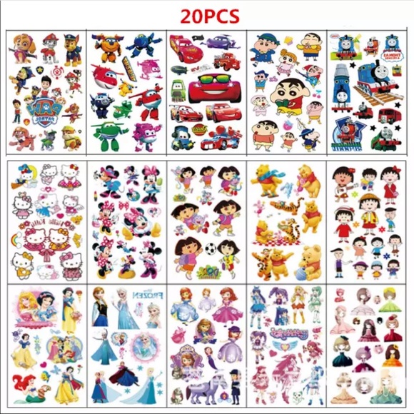 Other | 2 Sheet Of Cartoon Temporary Tattoos | Poshmark